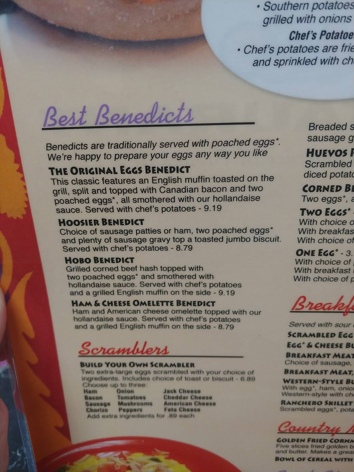 Menu at Frittatas Restaurant, Kokomo