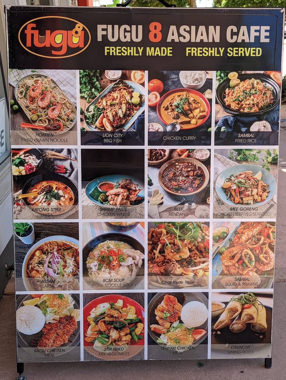 Menu at Fugu 8 Asian Cafe, West Leederville