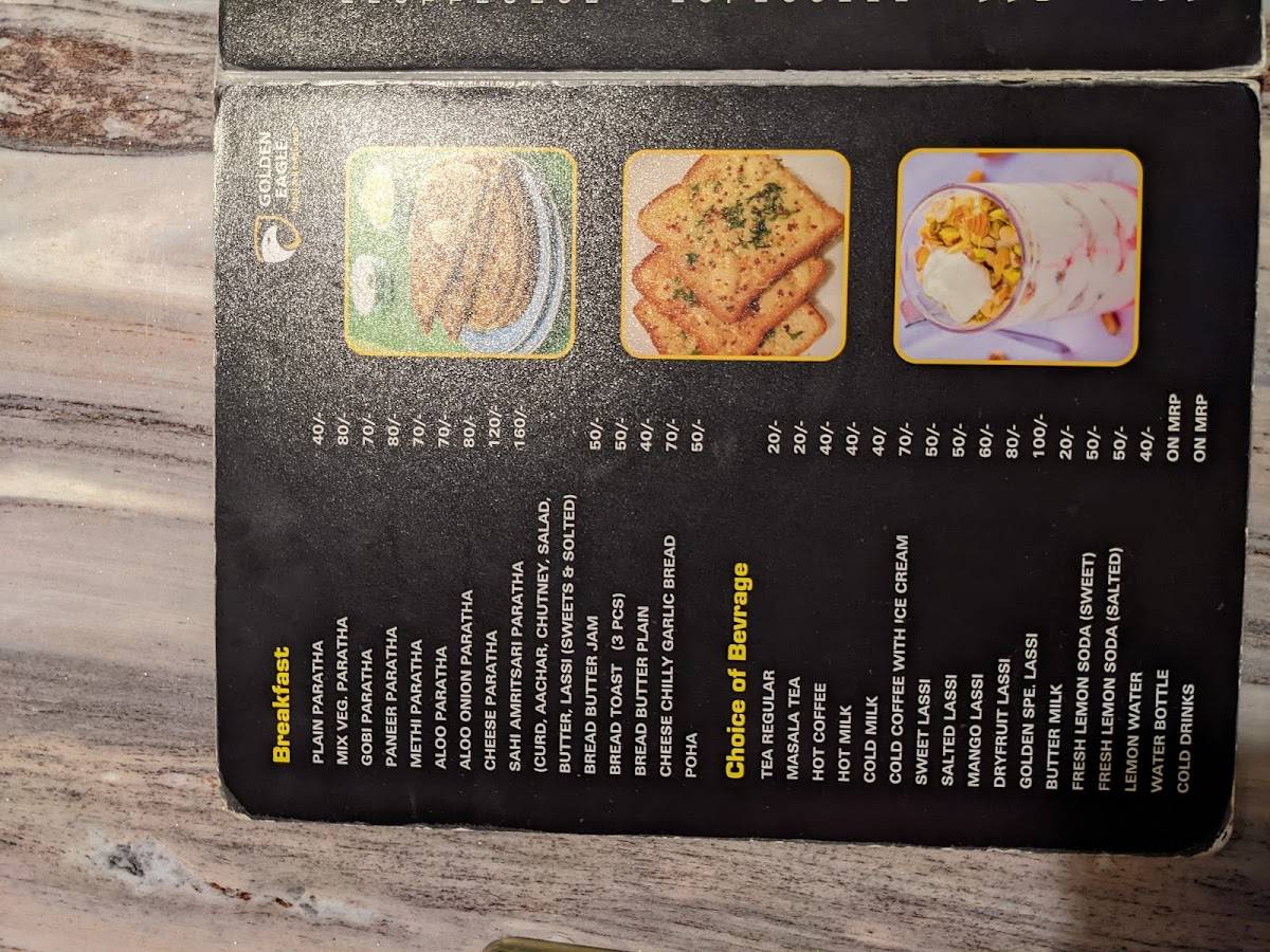 Menu at GOLDEN EAGLE HOTEL AND RESTAURANT, Bhachau
