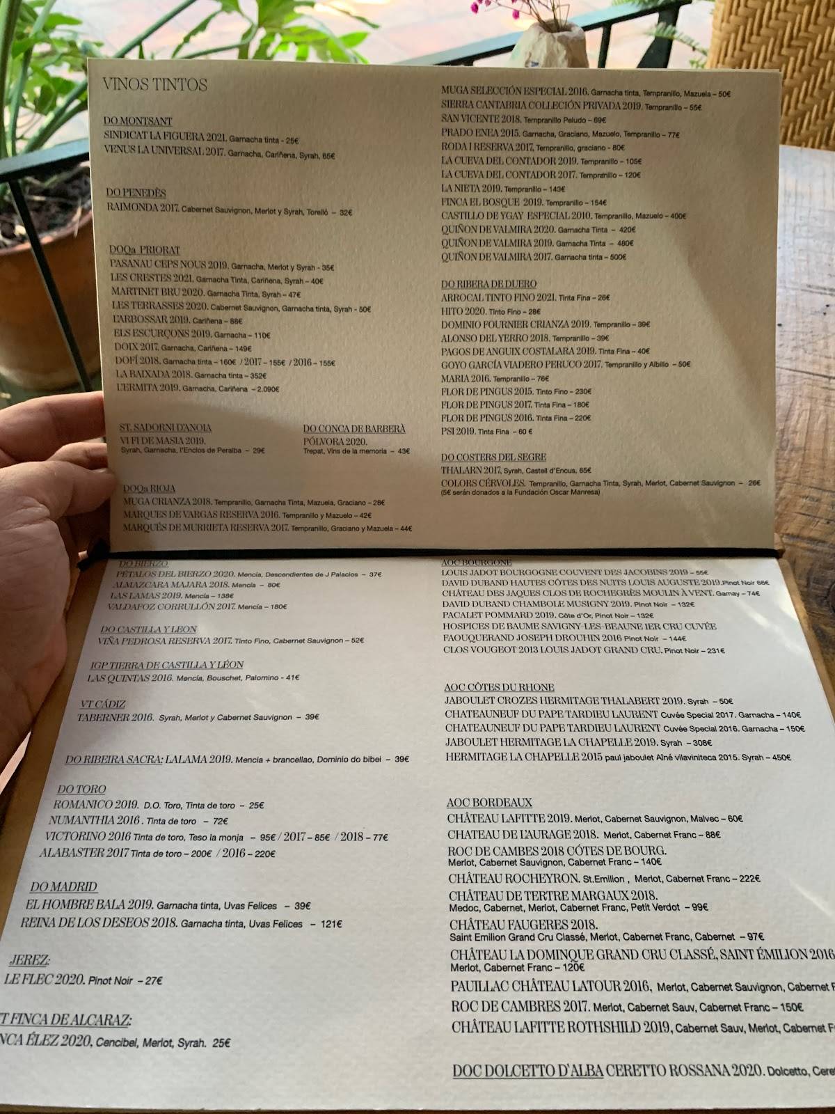 Carta del restaurante Catalina Gavà Mar, Gavà