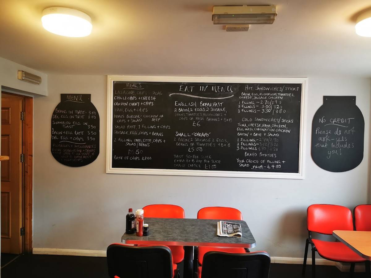 Menu at George's Cafe, Bidford-on-Avon