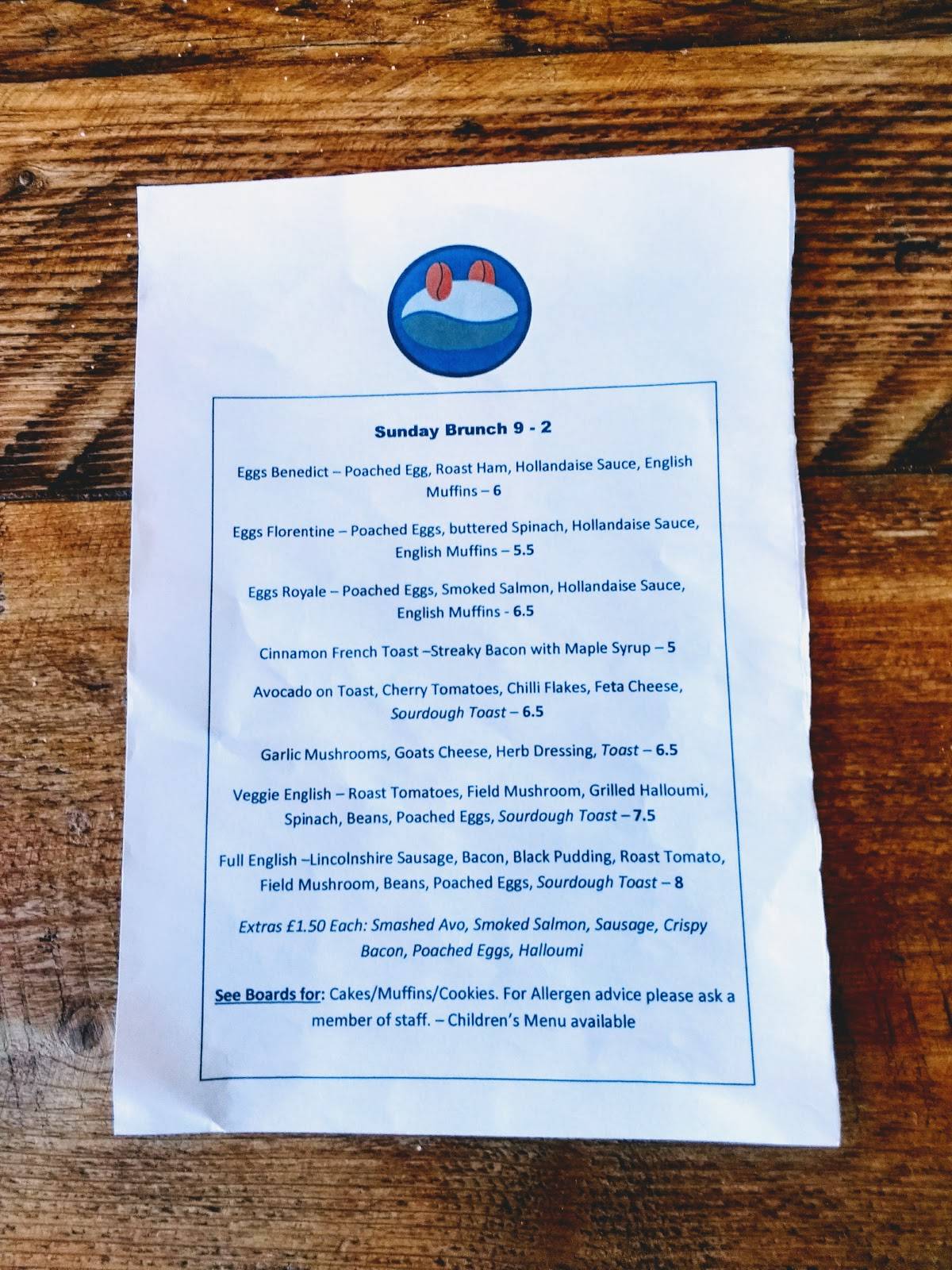 Menu at Ginger Frog cafe, Wallington