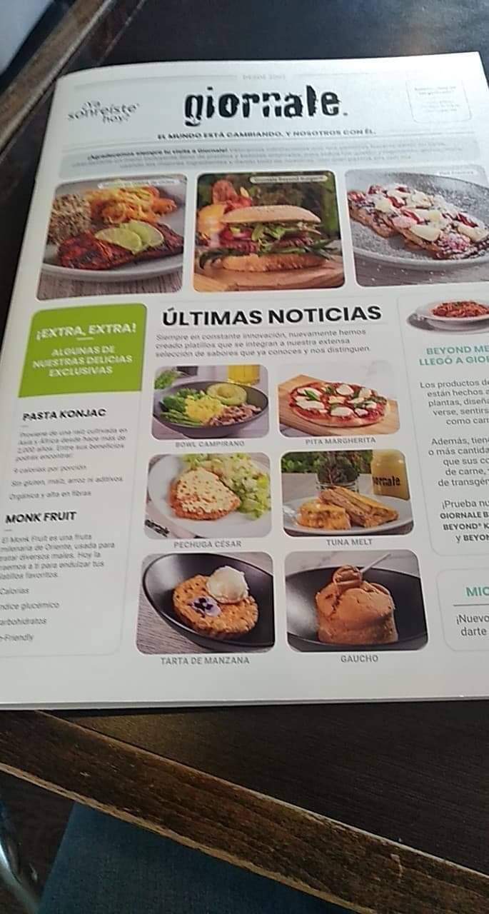 Carta de cafetería Giornale, Ciudad de México, Desierto de los Leones 24