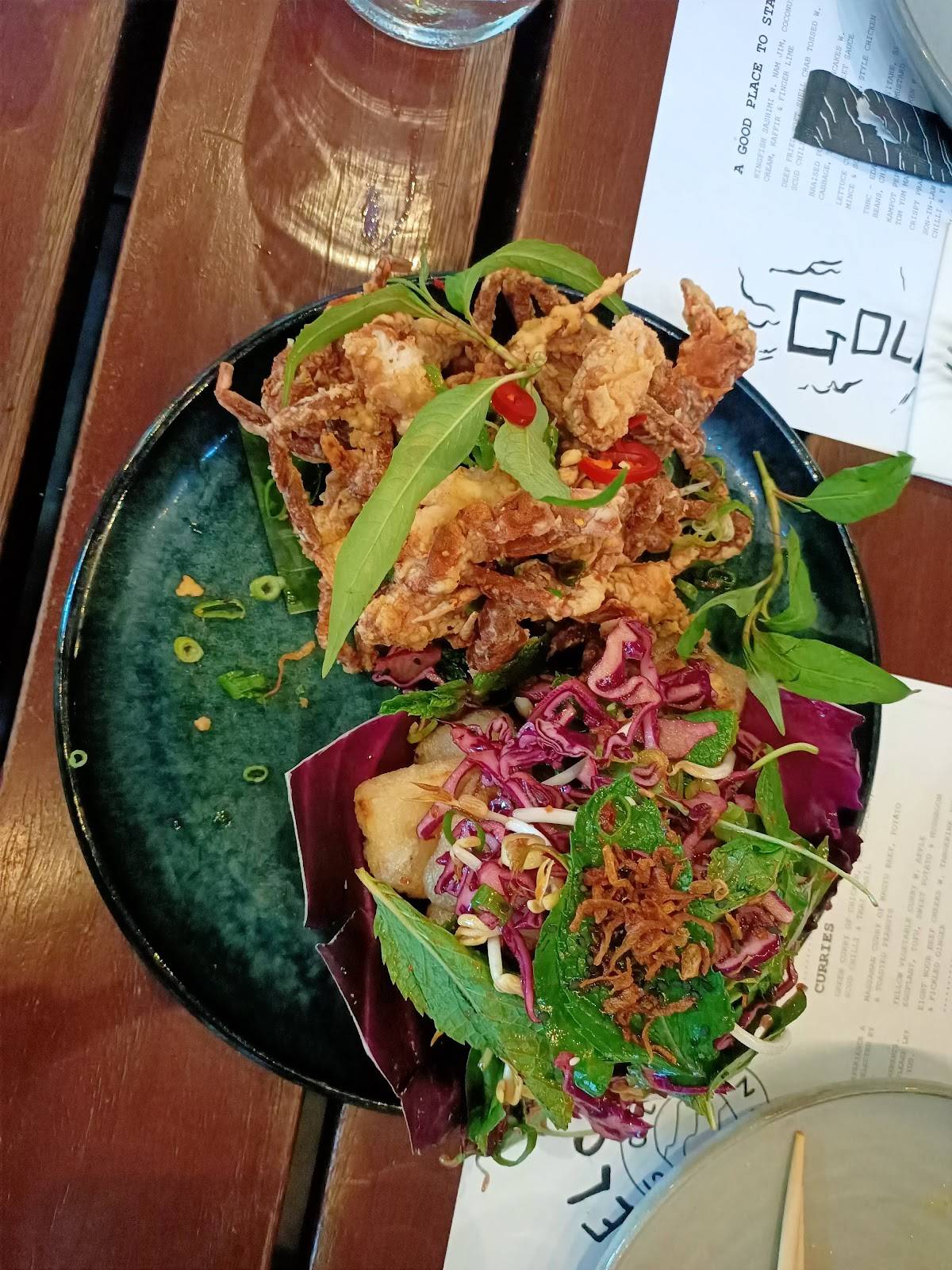 Menu at Golden Boy restaurant, Adelaide