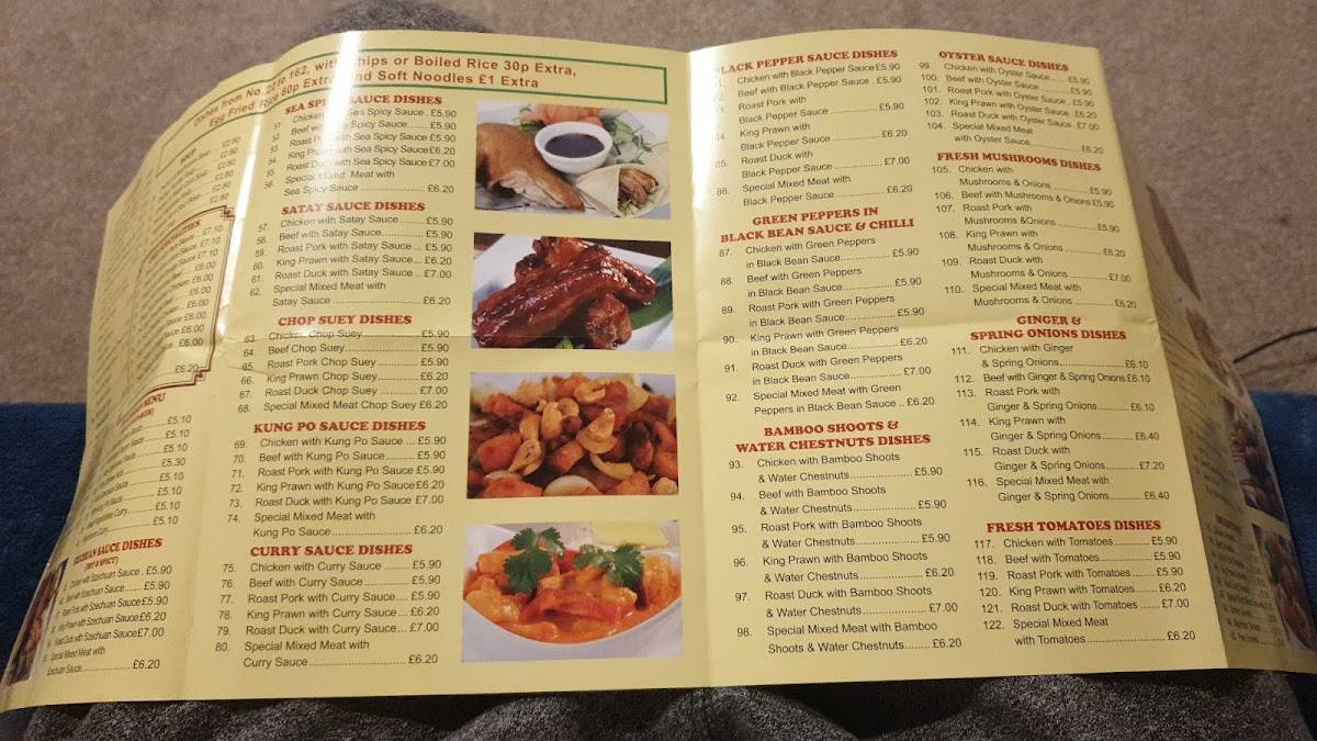 Menu at Golden Dragon restaurant, Filey