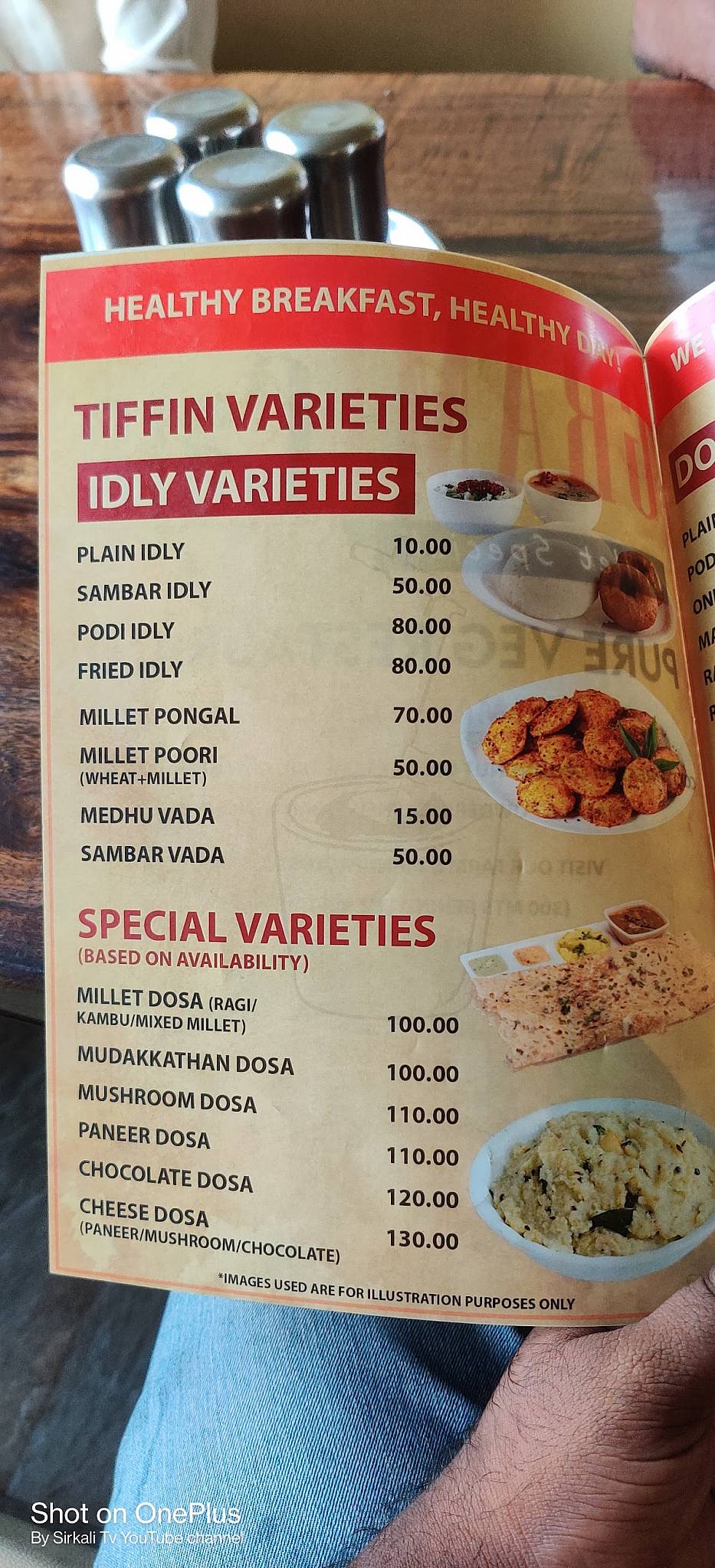 Menu at Grami Cafe Millet Food Restaurant, India