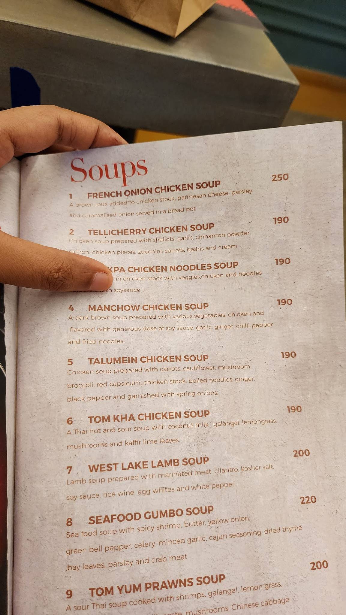 Menu at Grand Entree, Ernakulam