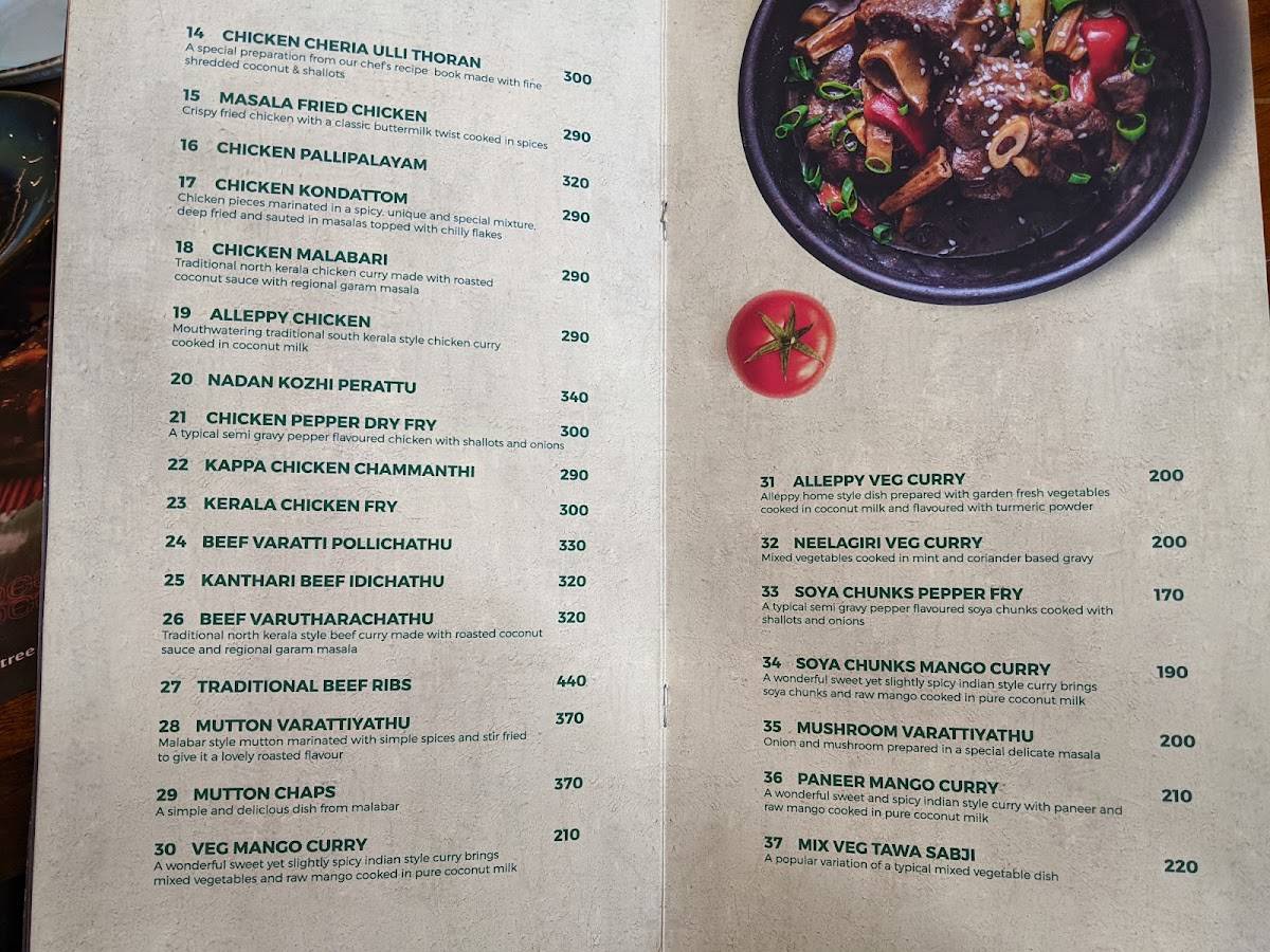 Menu at Grand Entree, Ernakulam