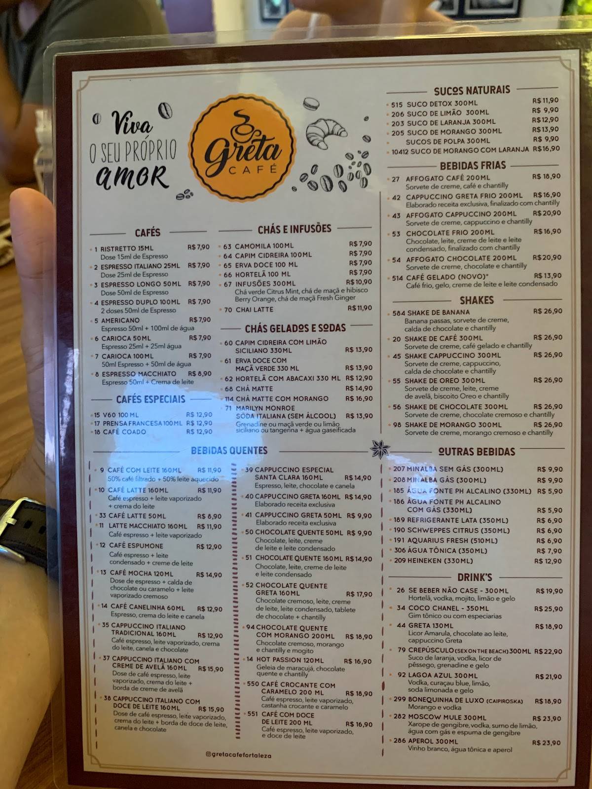 Menu em Greta Café, Fortaleza