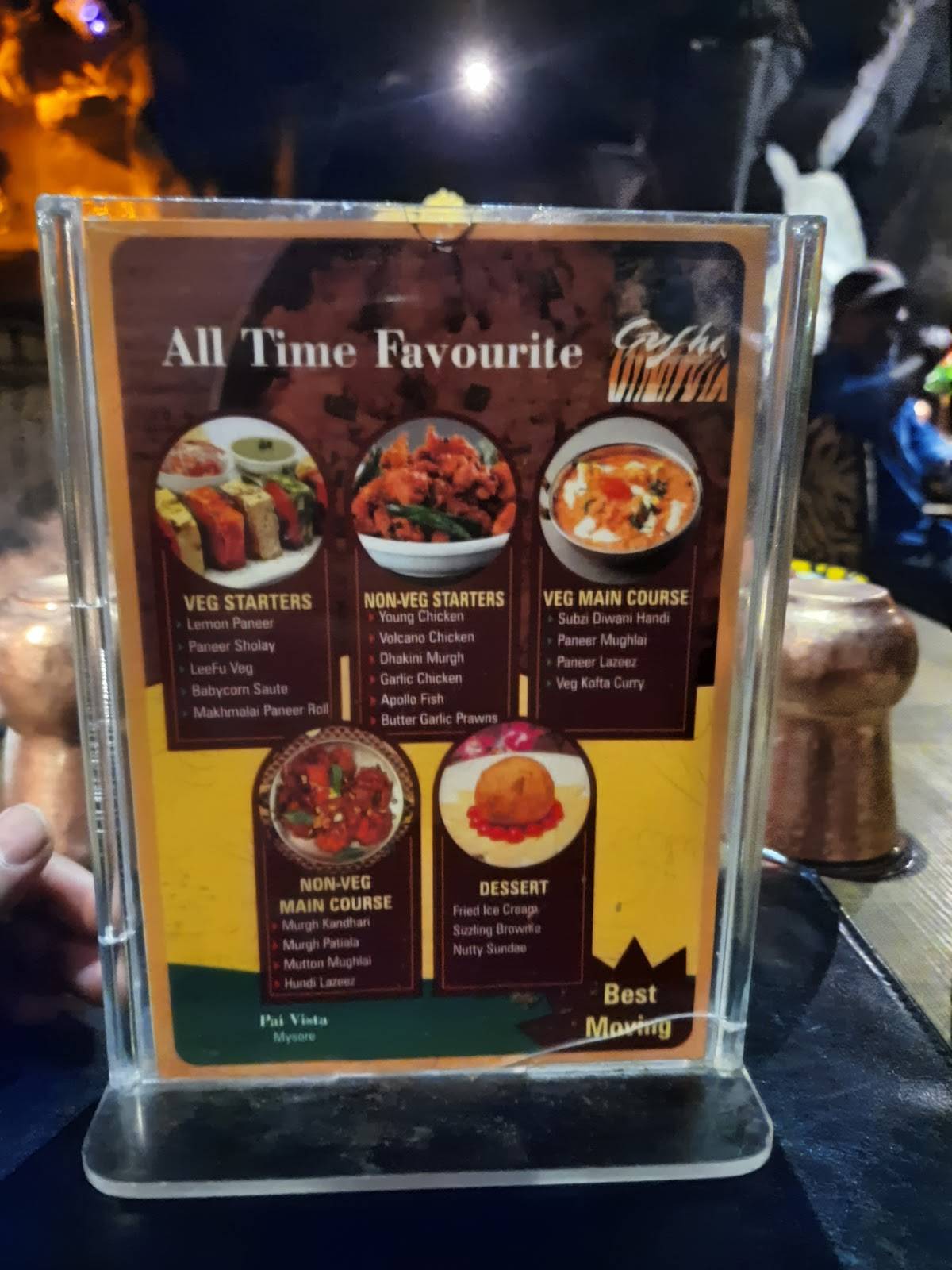 Menu at Gufha Restaurant, Mysuru, Mysuru