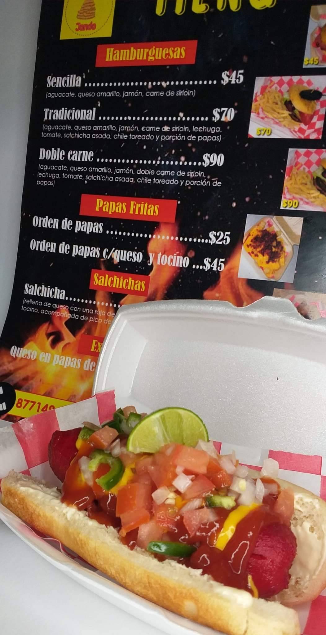 Menu at Hamburguesas Jando restaurant, Ciudad Acuña