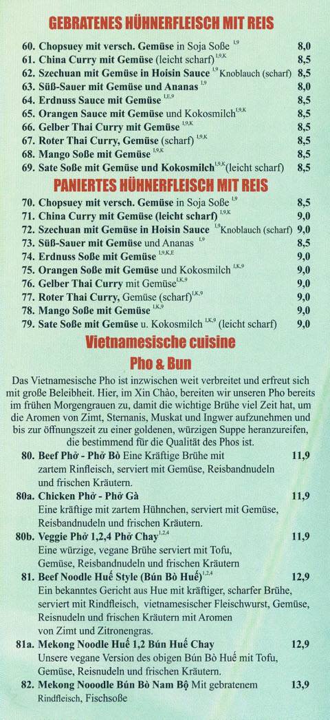 Speisekarte von Xin Chao Sushi Bar Haßfurt, Haßfurt