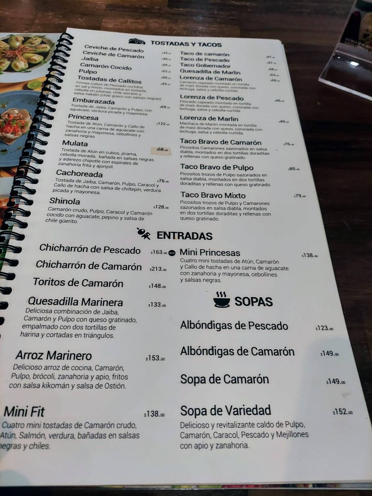 Carta del restaurante MARISCOS EL REY, Hermosillo, Reforma #277 e ...