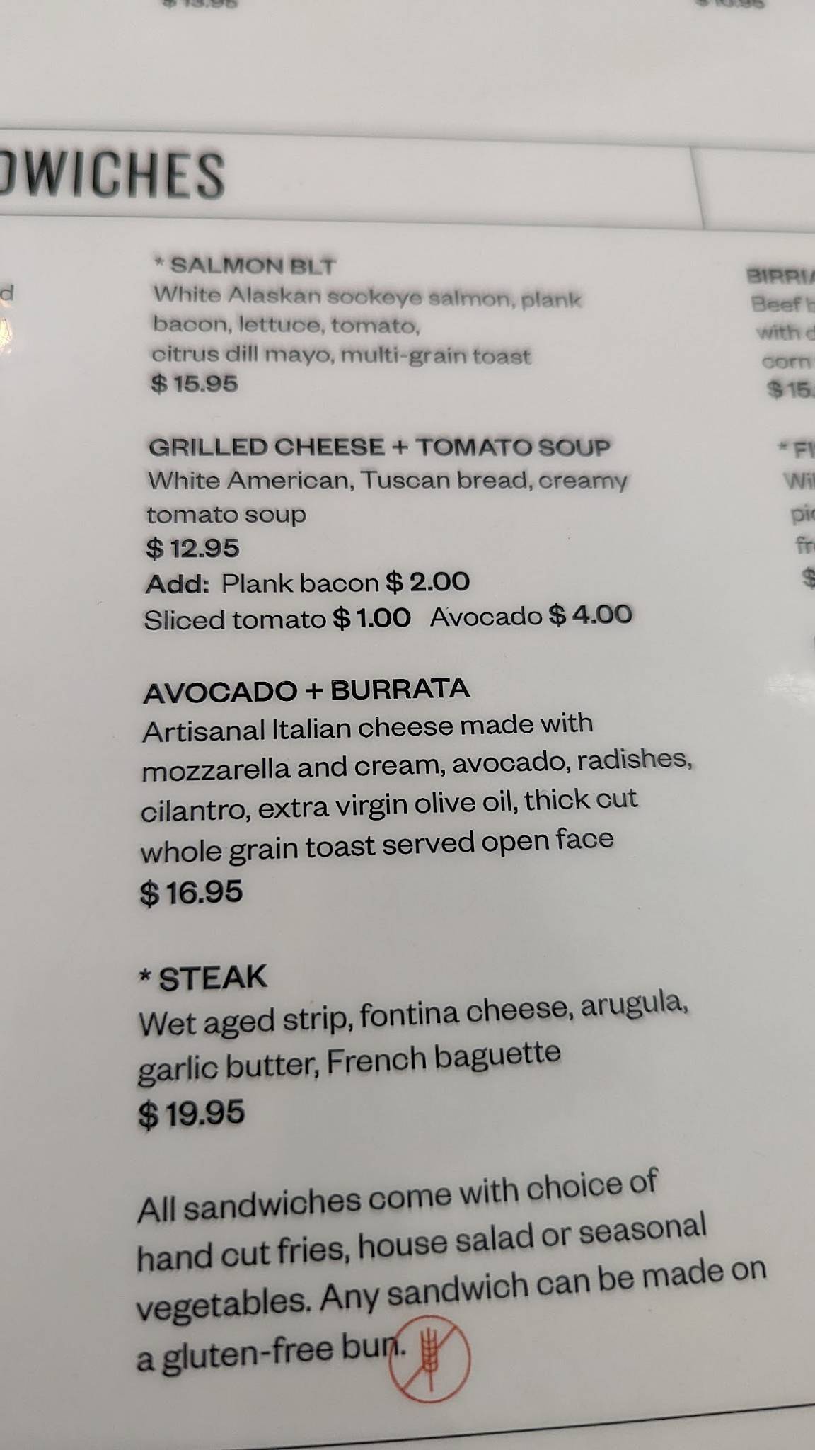 Menu at Holt's pizzeria, Park Ridge