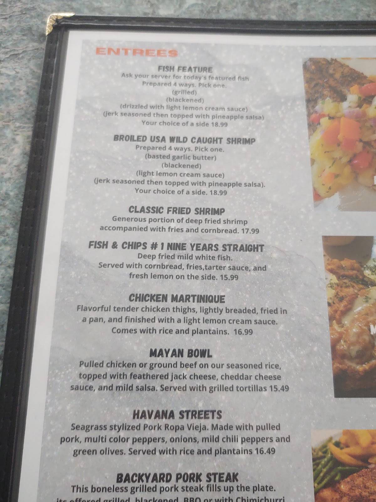 Menu at Seagrass Waterfront pub & bar, Homosassa