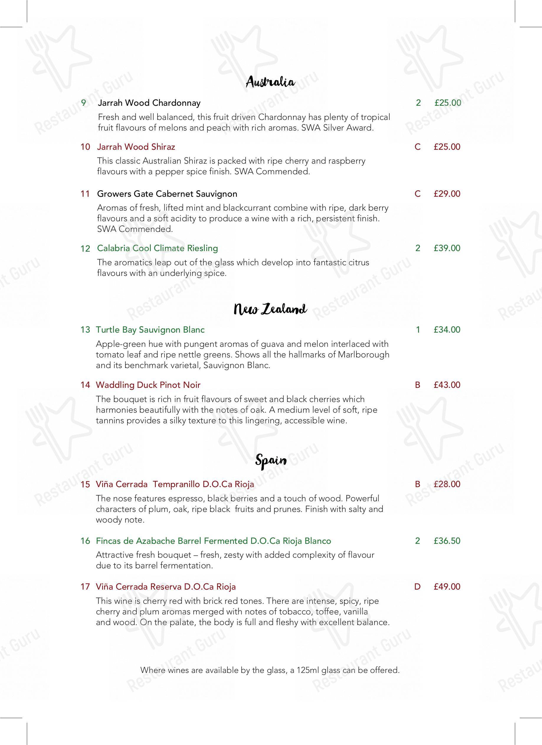 Menu at The Cottage Hotel Restaurant, Hope Cove