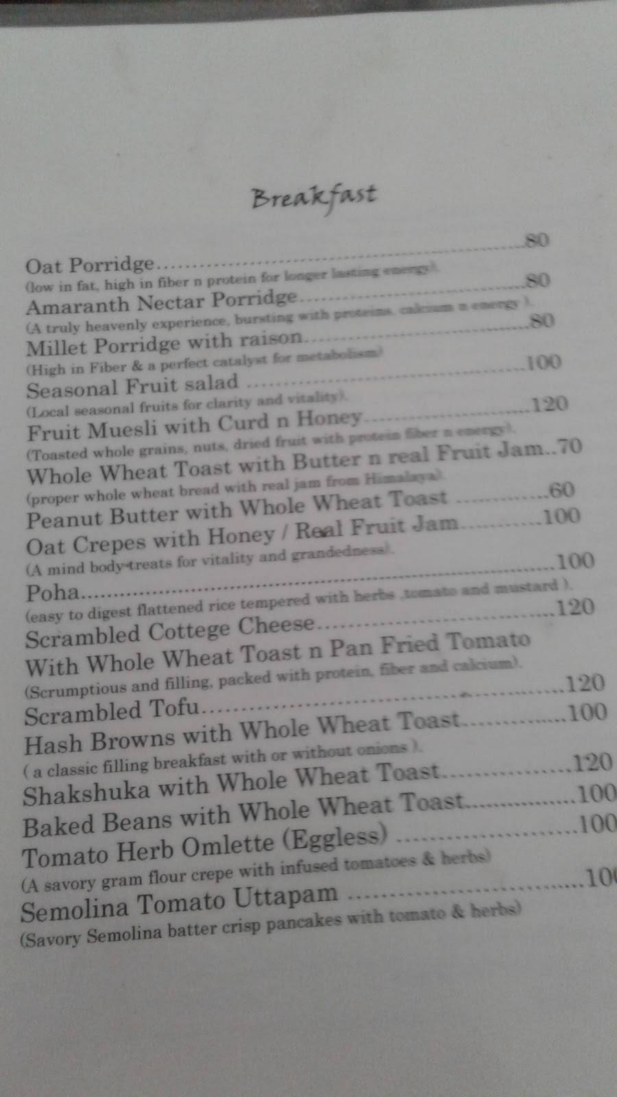 Menu at Hungry Yogi Health Cafe, Rishikesh, Hungry yogi health cafe ...