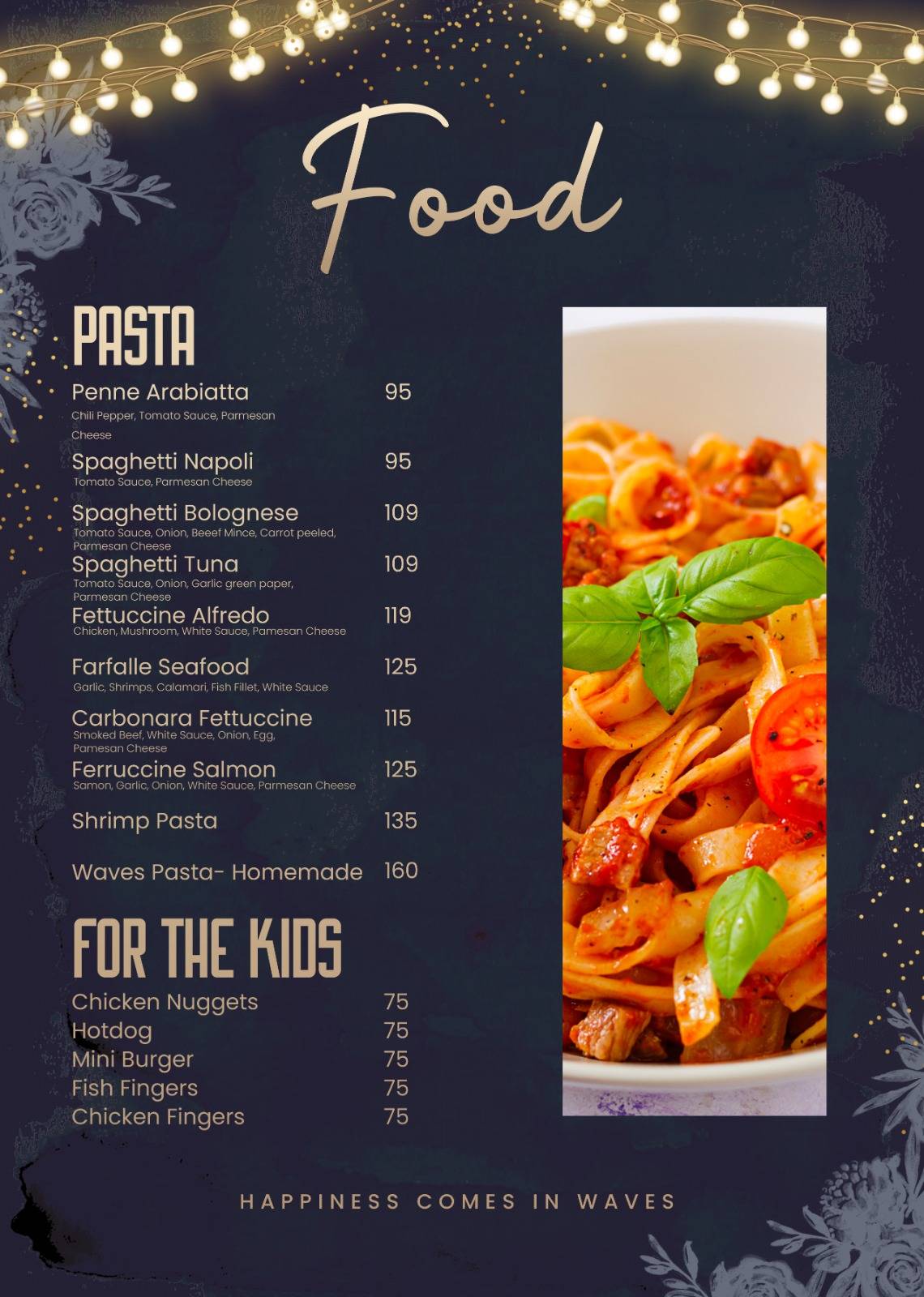 Menu at Waves Restaurant & Lounge Bar, Hurghada, Marina Boulevard