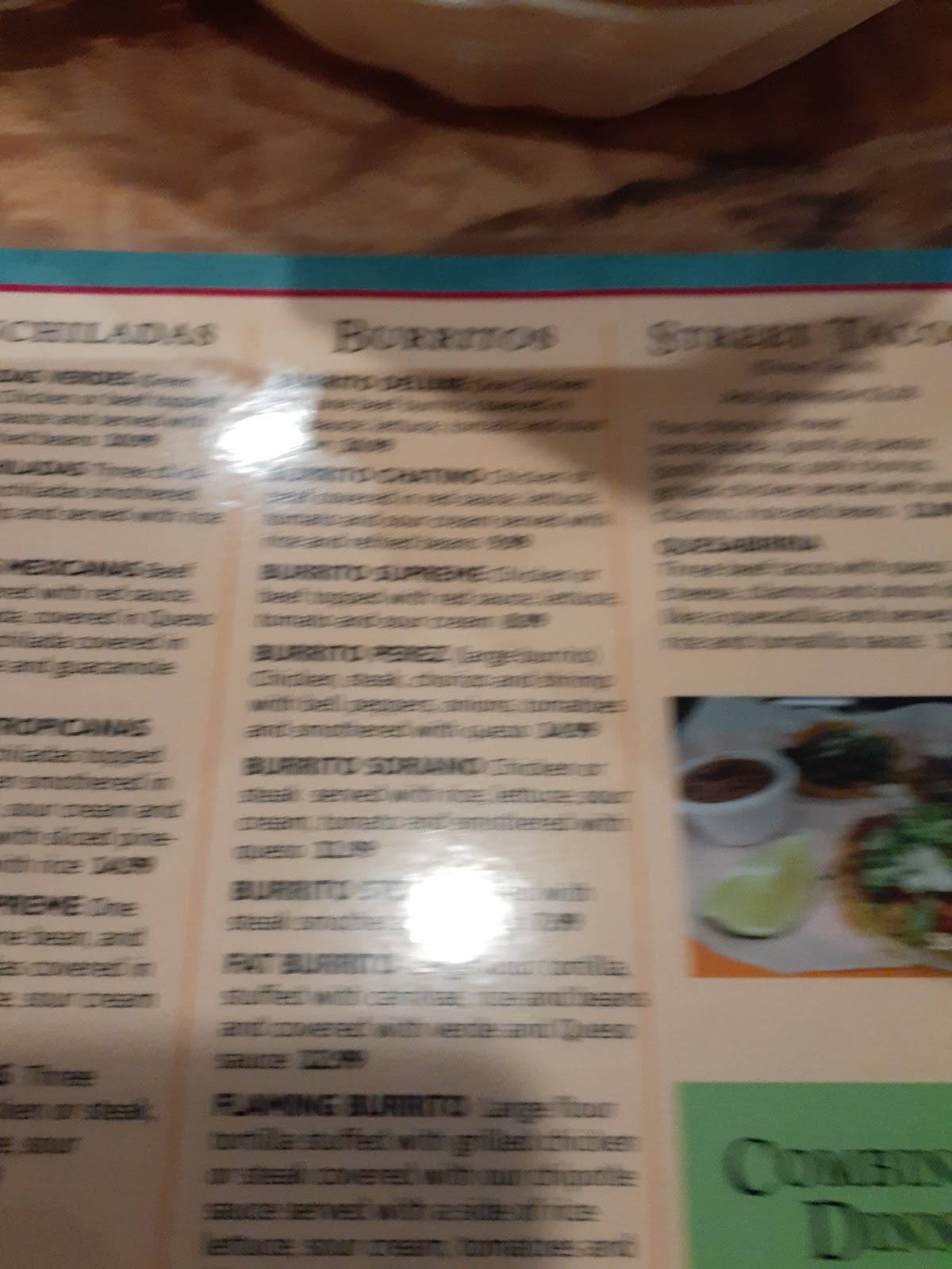 Menu at Iguanas Mexican Grill restaurant, Crystal City