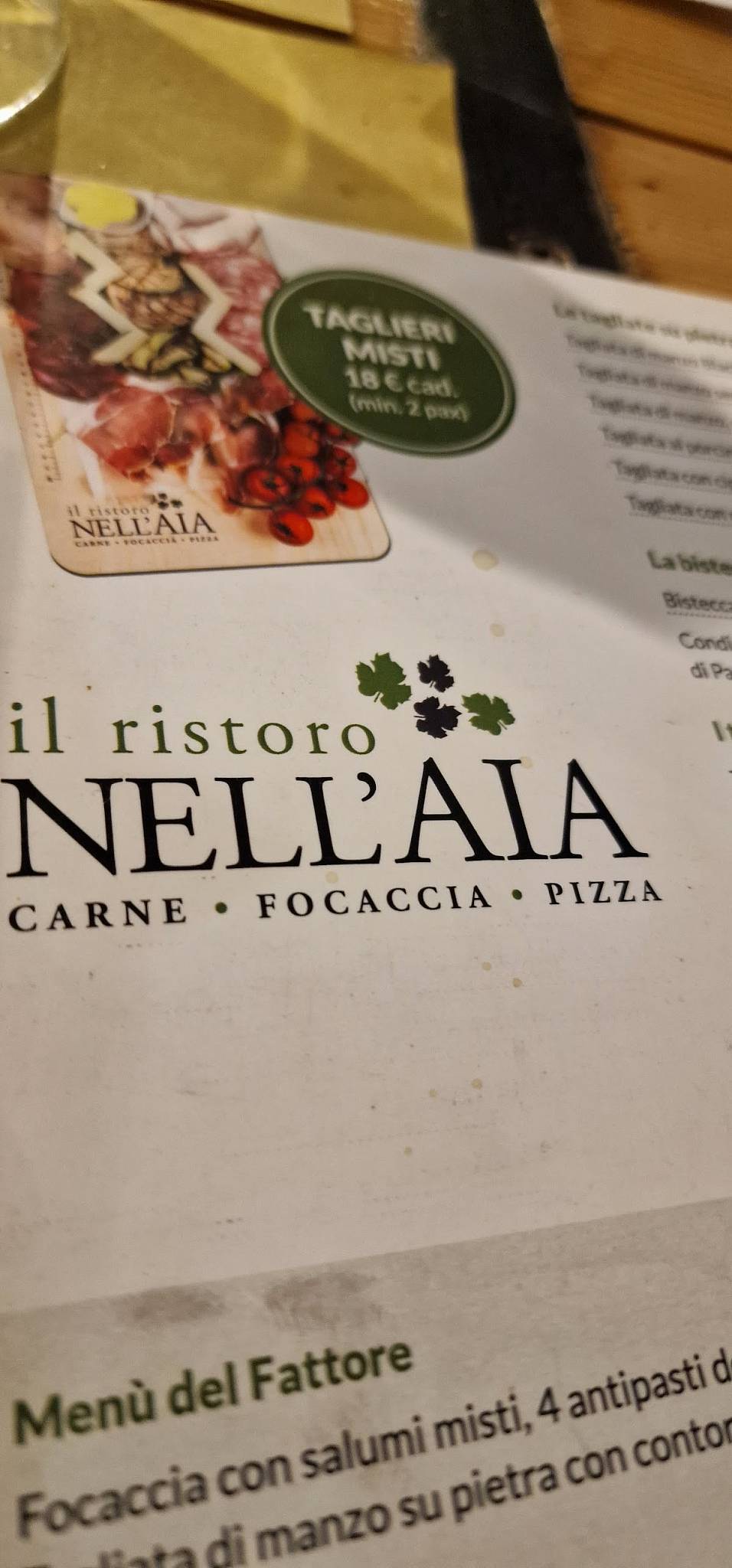 Menu da Il Ristoro Nell'Aia ristorante, Santo Stefano di Magra