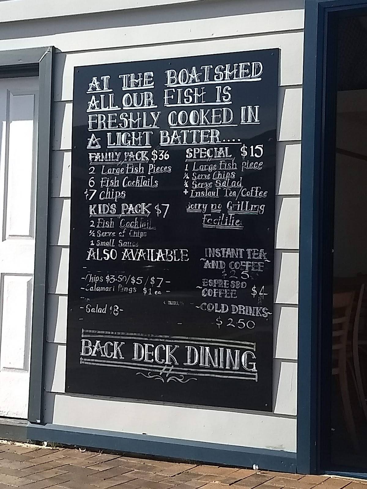 Menu at Innes Boatshed restaurant, Batemans Bay
