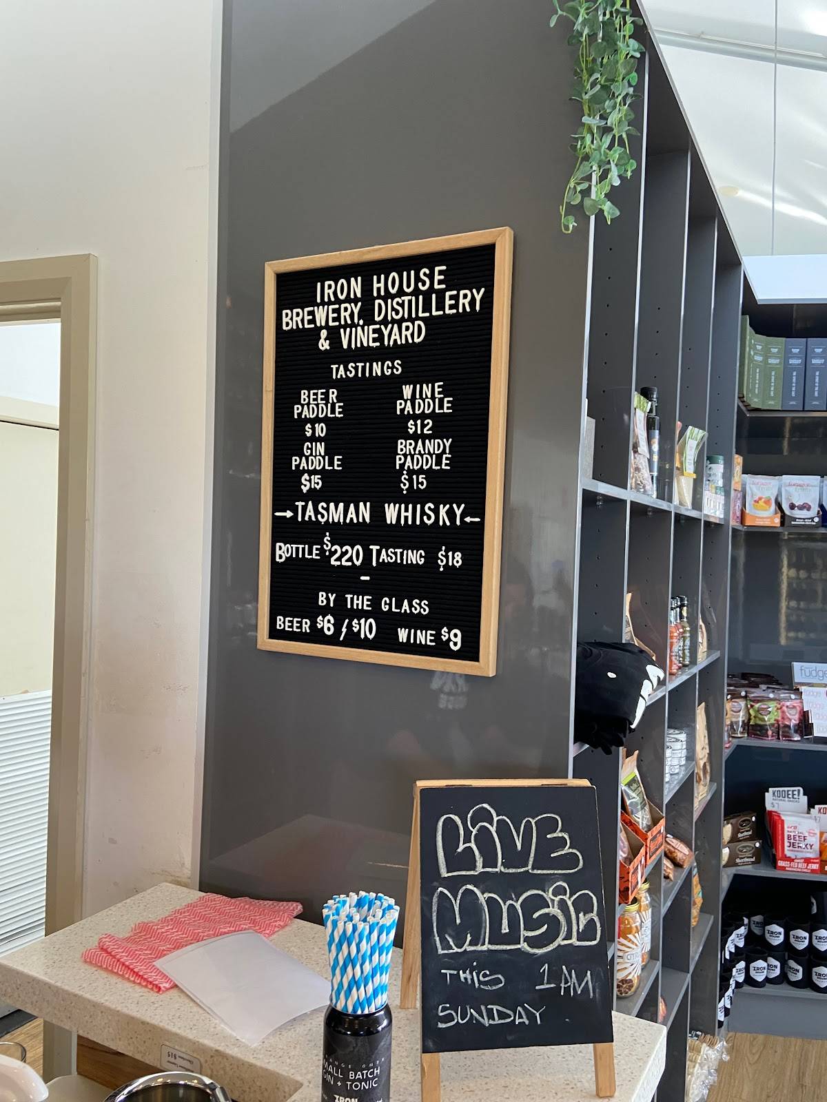Menu at Iron House Brewery Distillery & Vineyard pub & bar, Four Mile Creek