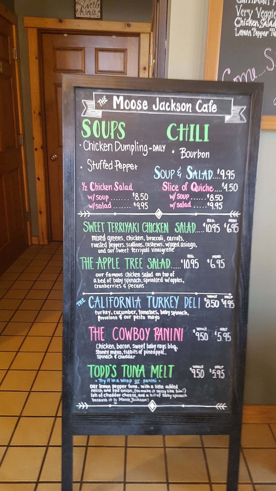 Menu at Moose Jackson Cafe, Iron Mountain
