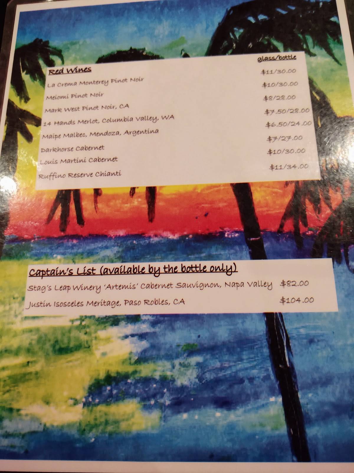 Menu at Islanders Restaurant & Bar, Dauphin Island