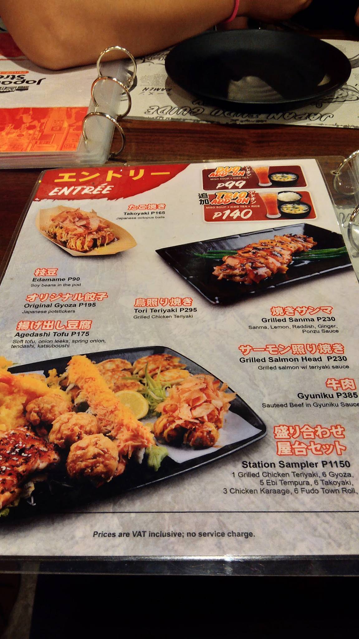 Menu at Japan Fūdo Street restaurant, Quezon City, Unit# JT - 10