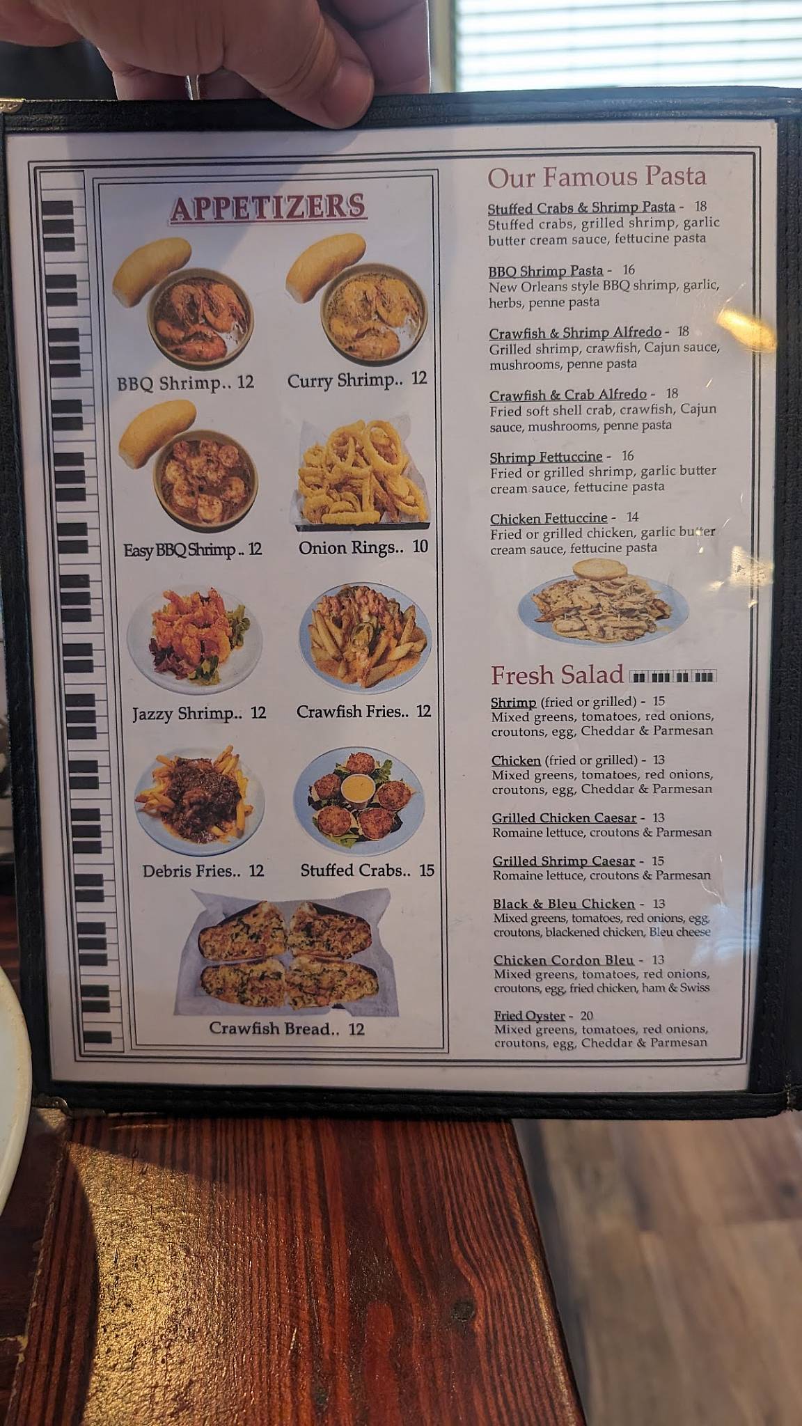 Menu at Jazzy Pete's Poboys restaurant, Slidell