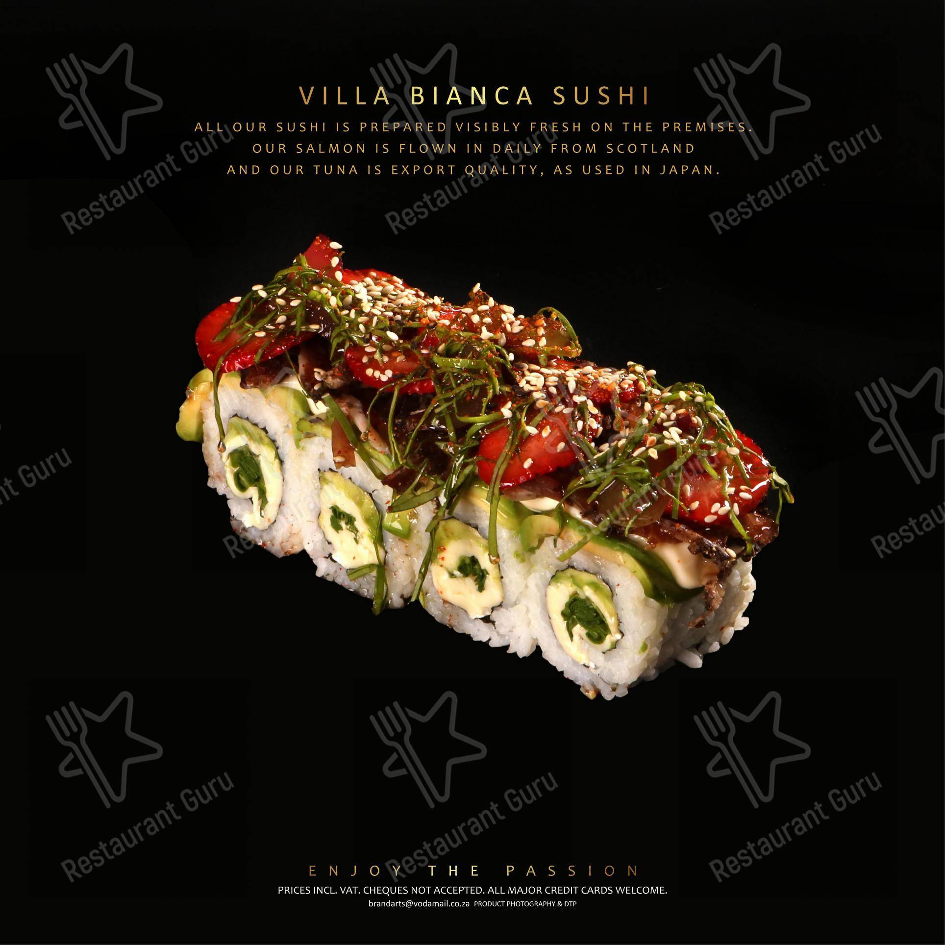 Menu at Villa Bianca Mediterranean Cuisine & Sushi restaurant, Kempton ...