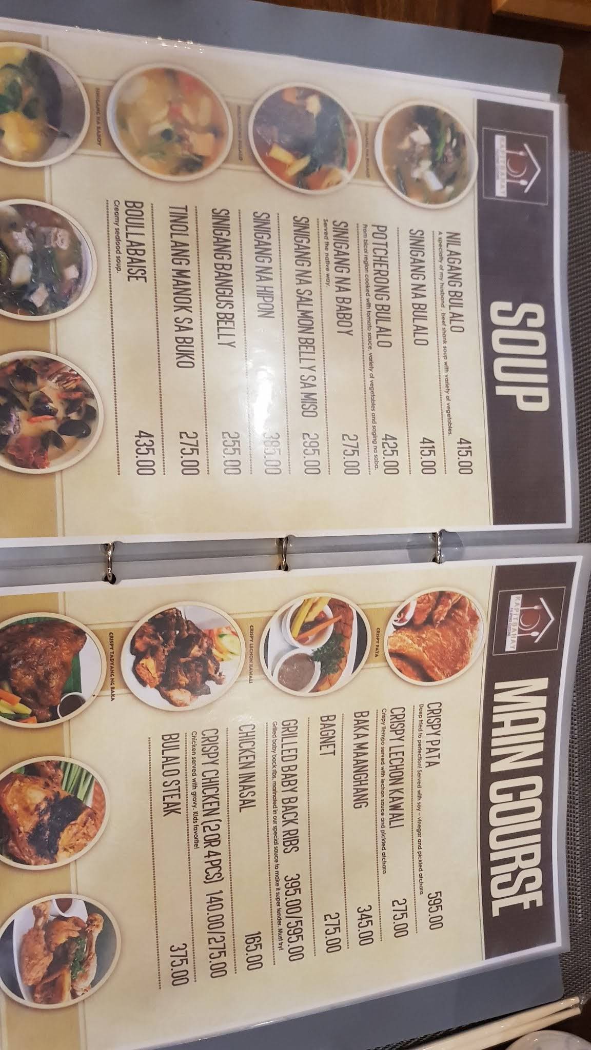 Menu at Kapitbahay Filipino Cuisine restaurant, Antipolo, Palm Square