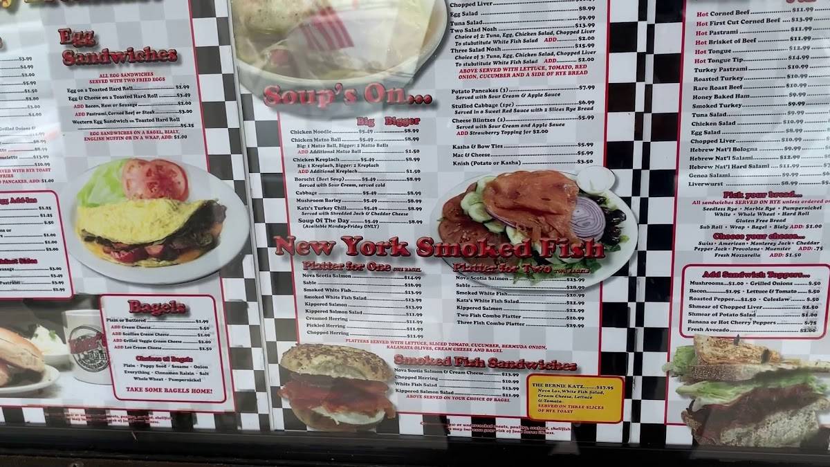 Menu at Katz's Deli Restaurant, Woodbridge