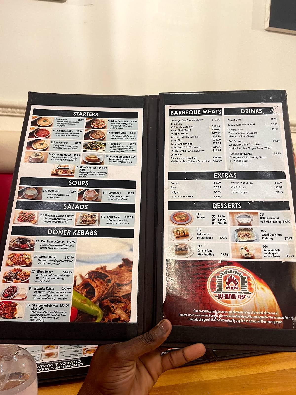 Menu at Kebab 49 - Turkish Restaurant, Toronto