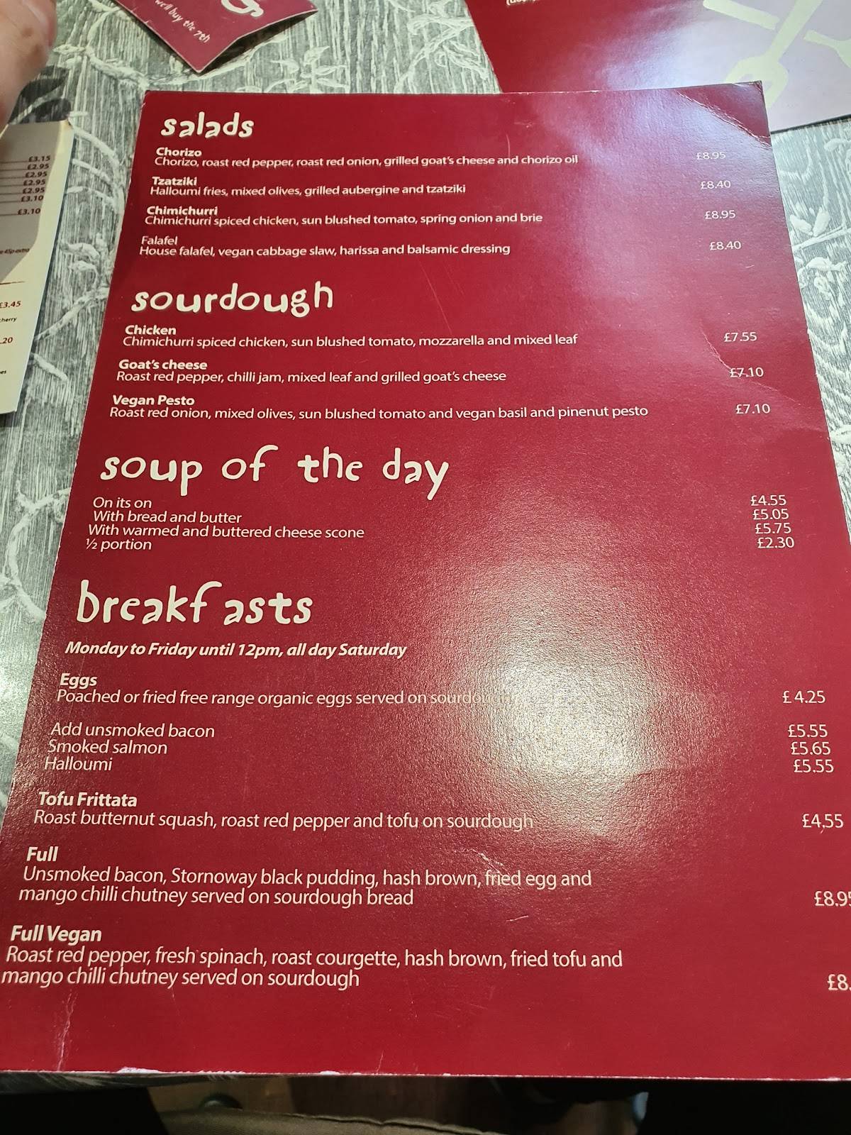 Menu at Kilau Coffee cafe, Aberdeen, 57-59 High St