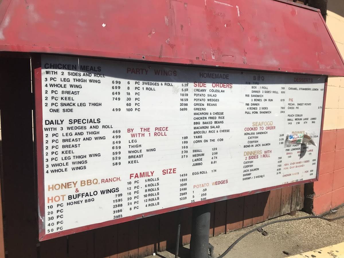Menu at Kings Fast Food Chicken, Louisville, Dixie Hwy