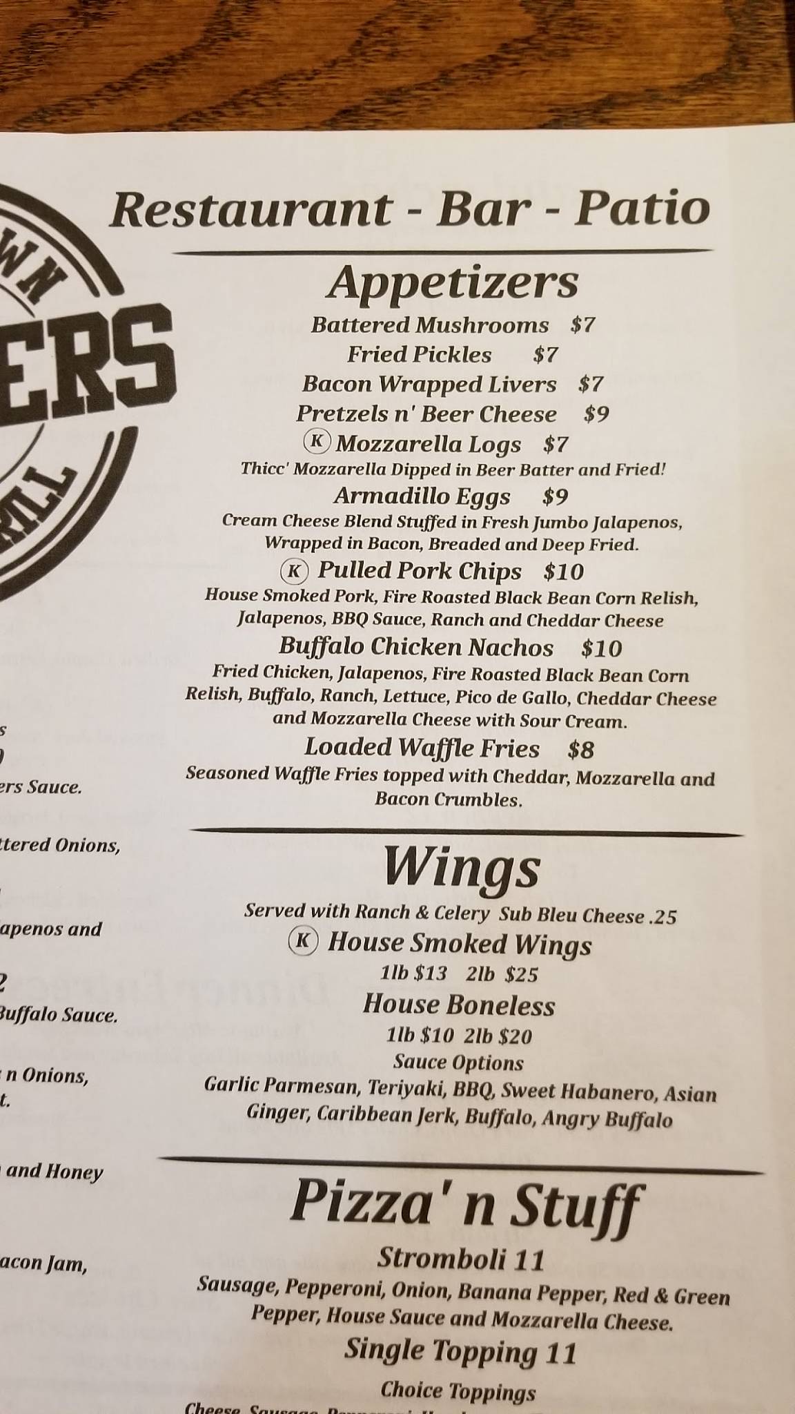 Menu at Klinkers Hometown Bar & Grill, Princeton