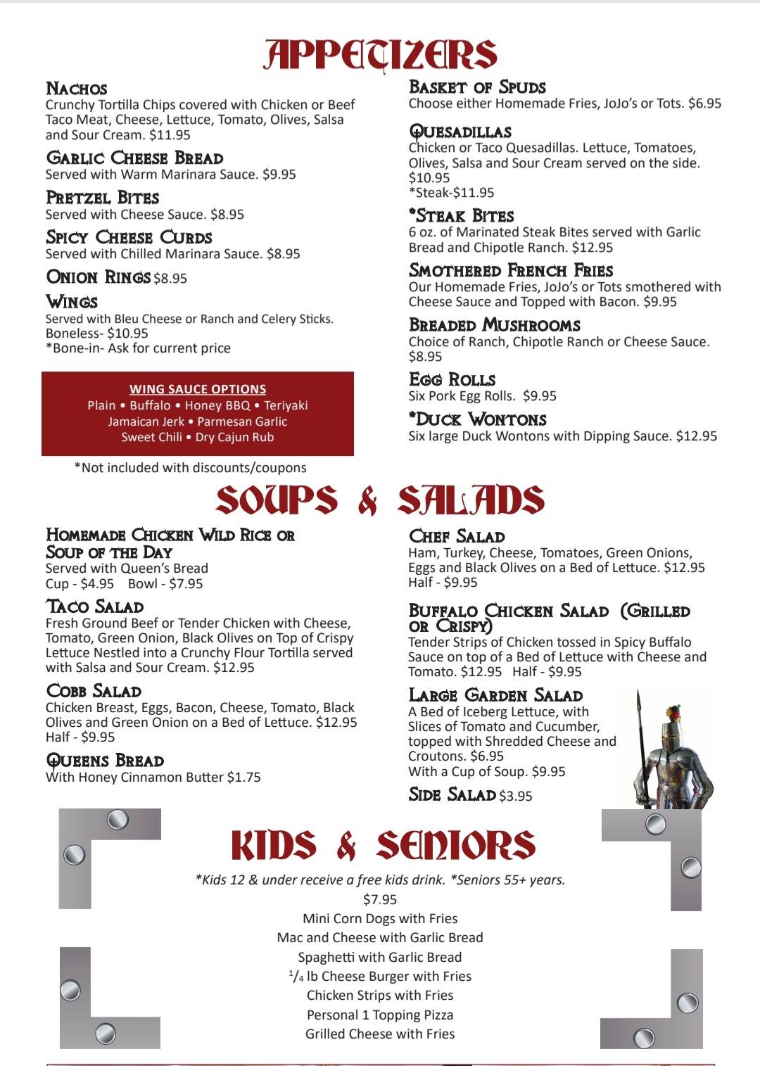 Menu at Osakis Pub, Osakis