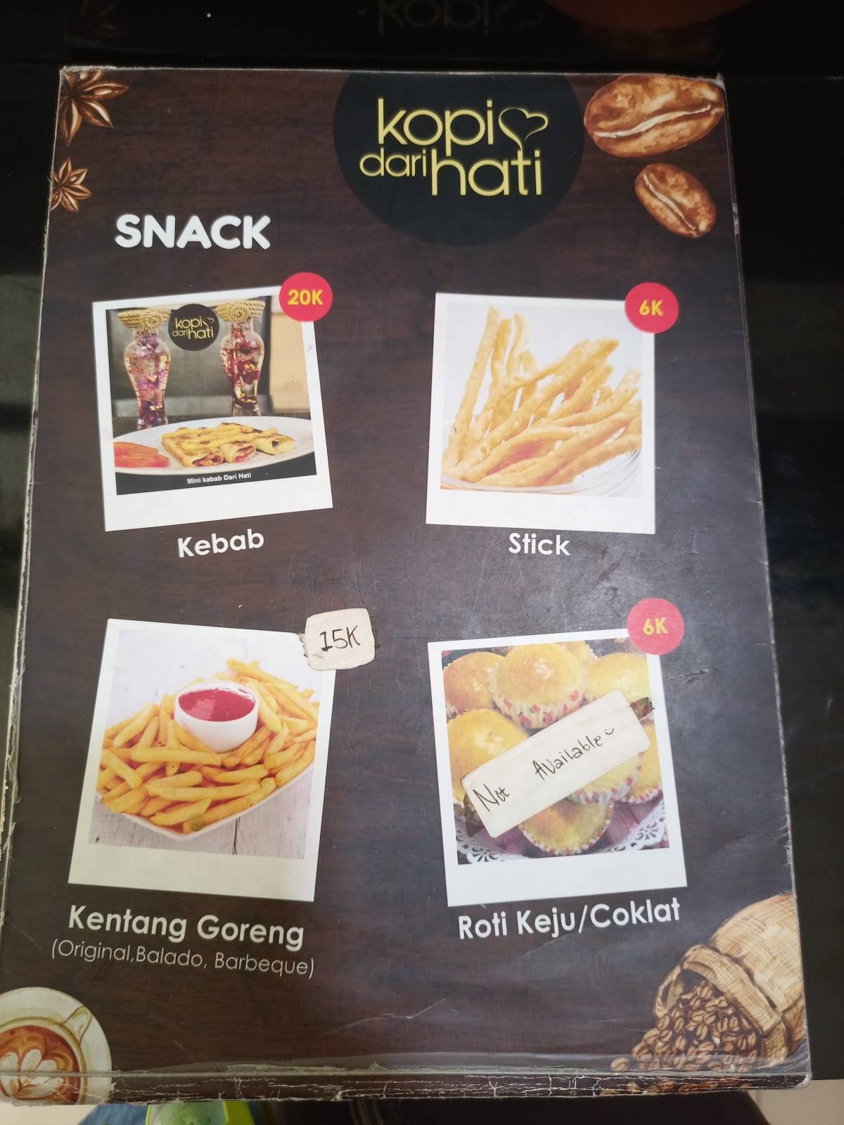 Menu at Kopi Dari Hati Jababeka Cikarang cafe, Bekasi Regency