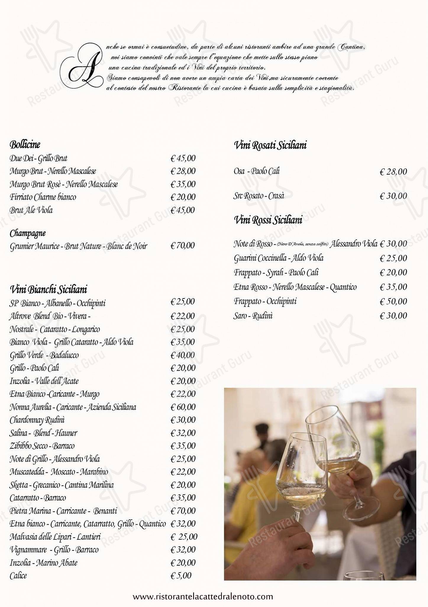 Menu da La Cattedrale ristorante, Noto