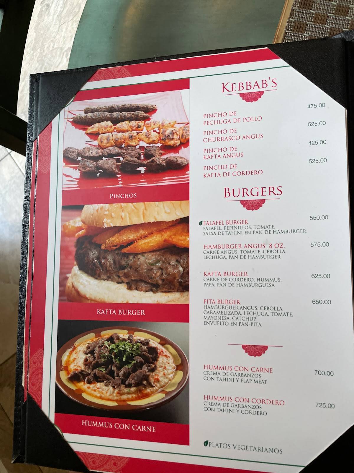 Menu at La Libanesa restaurant, Santo Domingo, Av. Gustavo Mejía Ricart 15