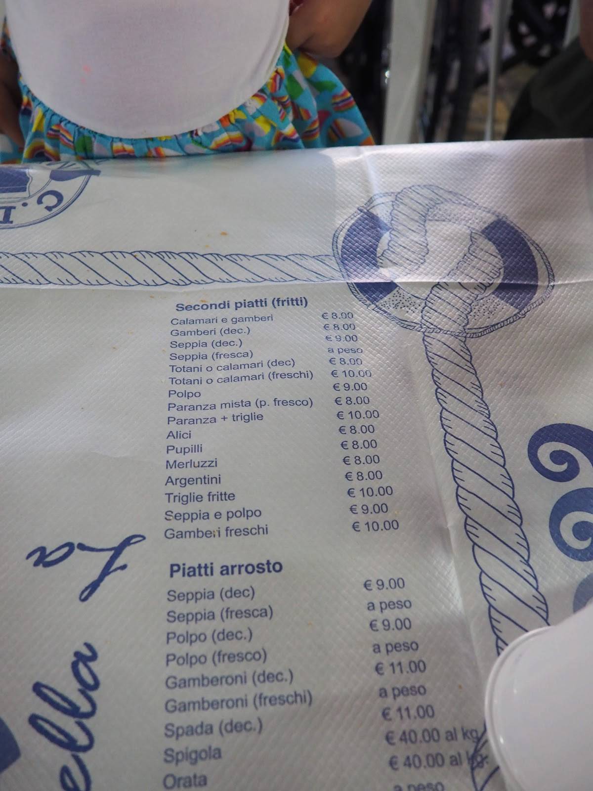 Menu da La Maruzzella ristorante, Conchiglie-Alto Lido