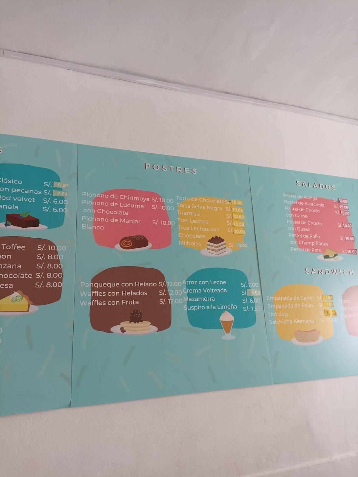 Menu at La Rotunda restaurant, Punta Hermosa