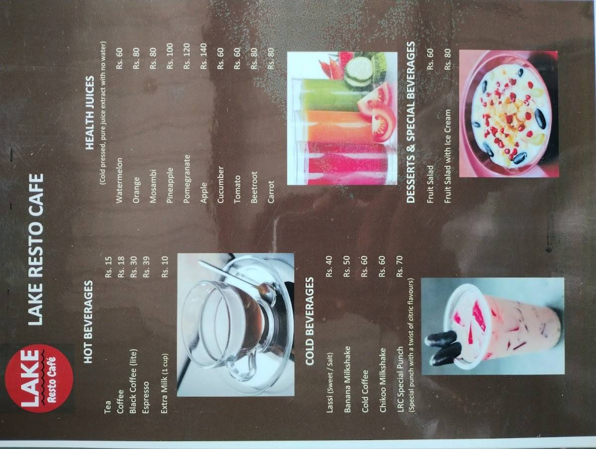 Menu at Lake Resto Cafe, Bengaluru