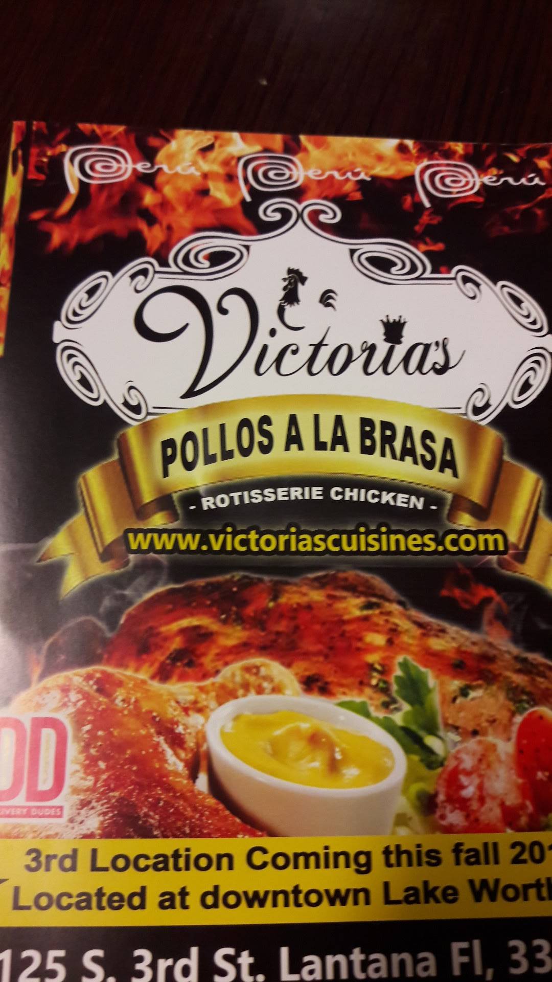 Menu at Victoria's Peruvian Restaurant, Lantana