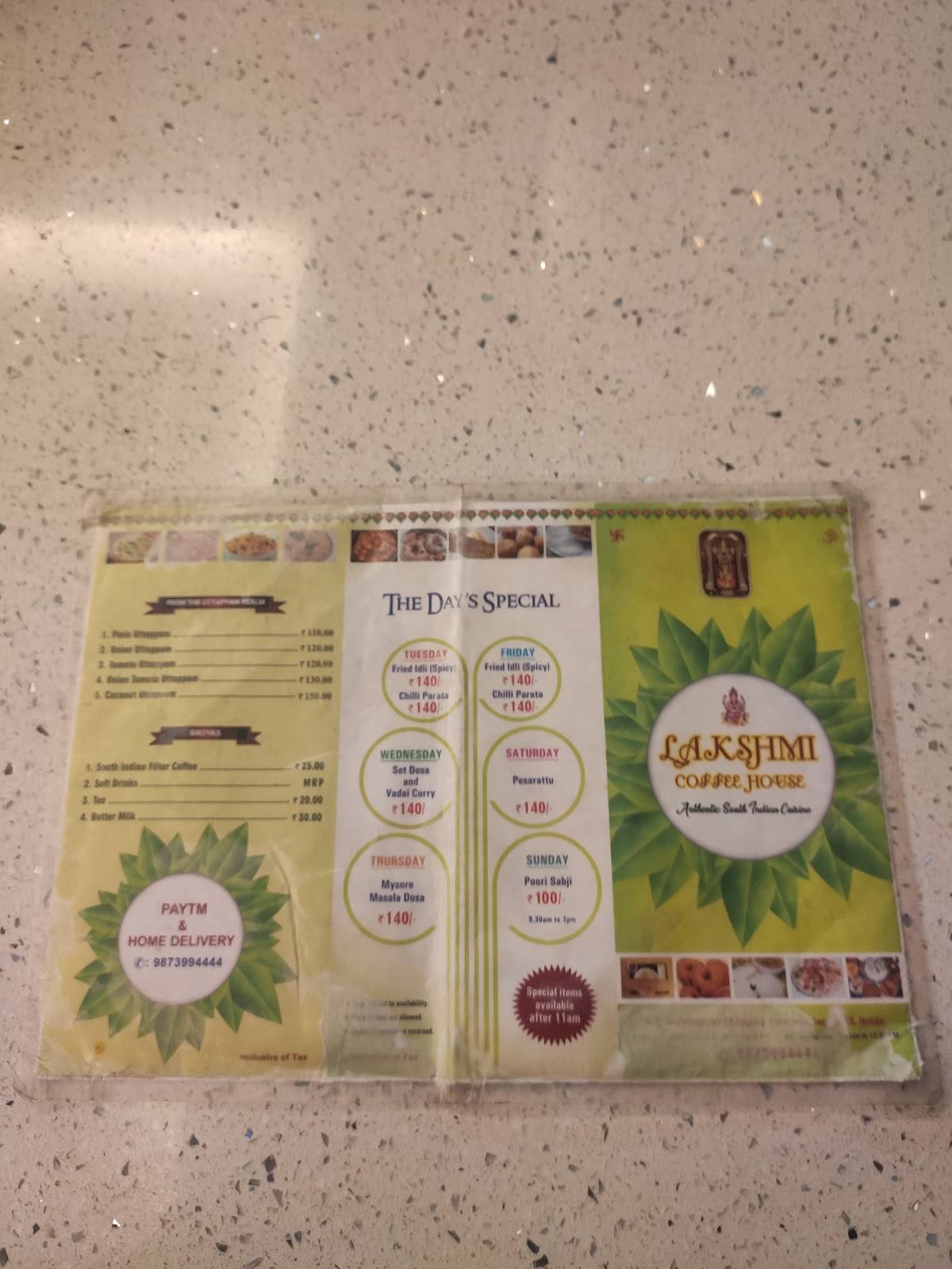 Menu at Lakshmi Coffee House, Noida, R1