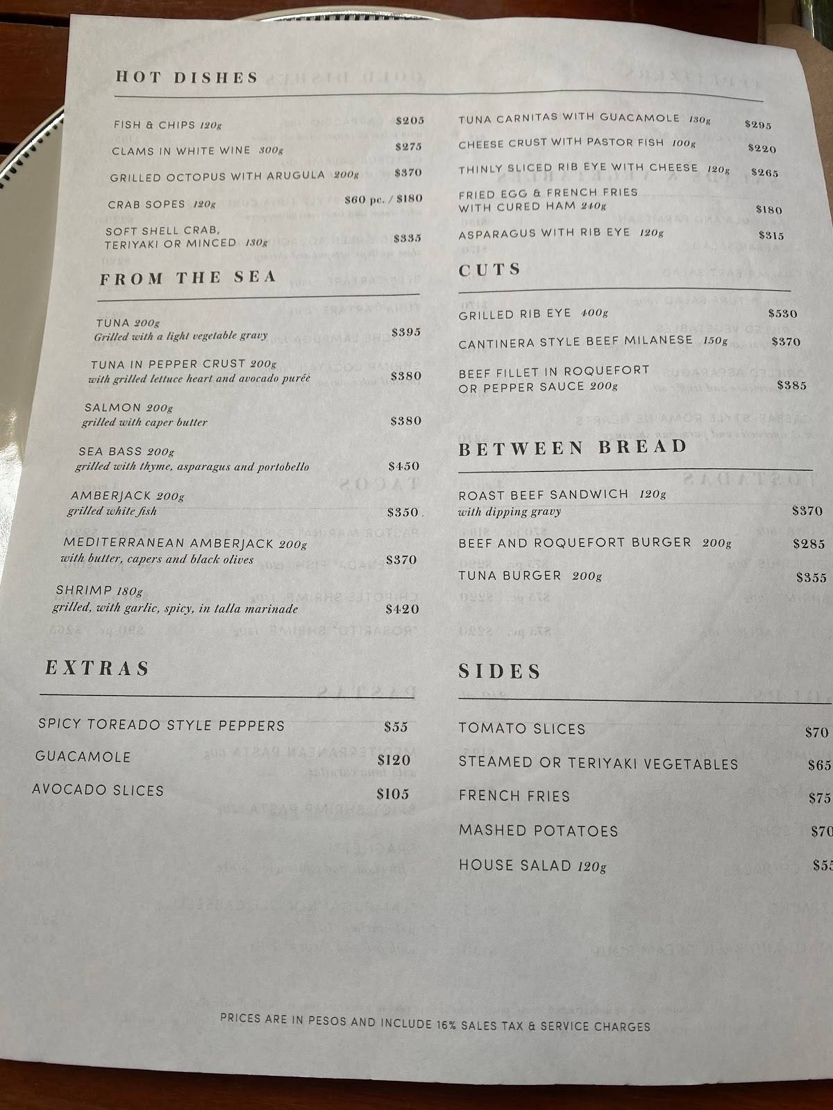 Carta del restaurante LAMPUGA POLANCO, Ciudad del México, Anatole France 78