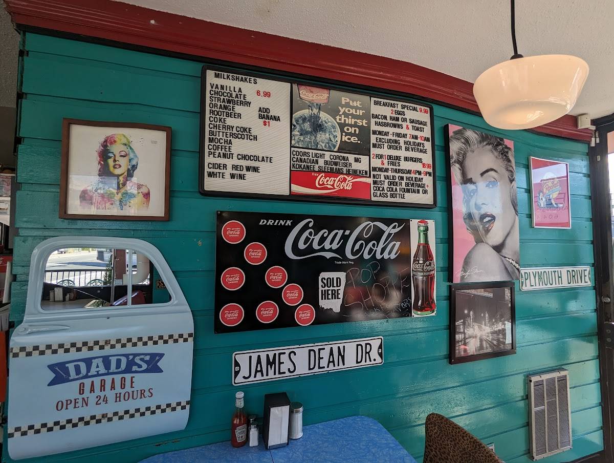 Menu at Bobby Sox 50's Diner restaurant, Maple Ridge