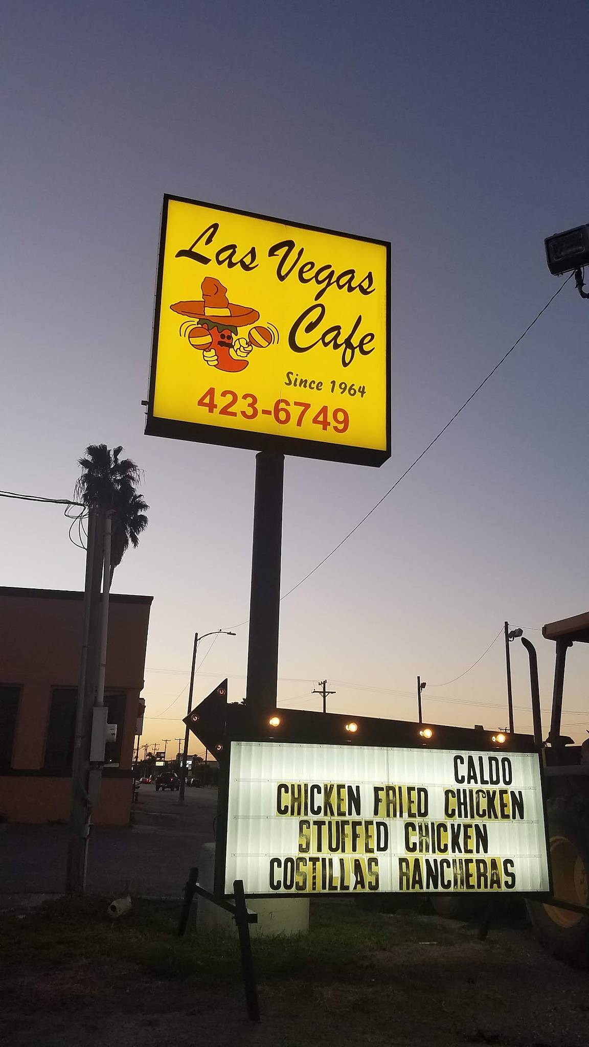Menu at Las Vegas Cafe, Harlingen
