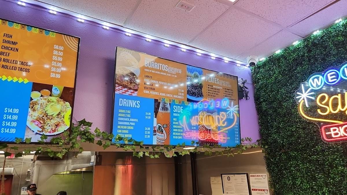 Menu at Sayulitas restaurant, Las Vegas